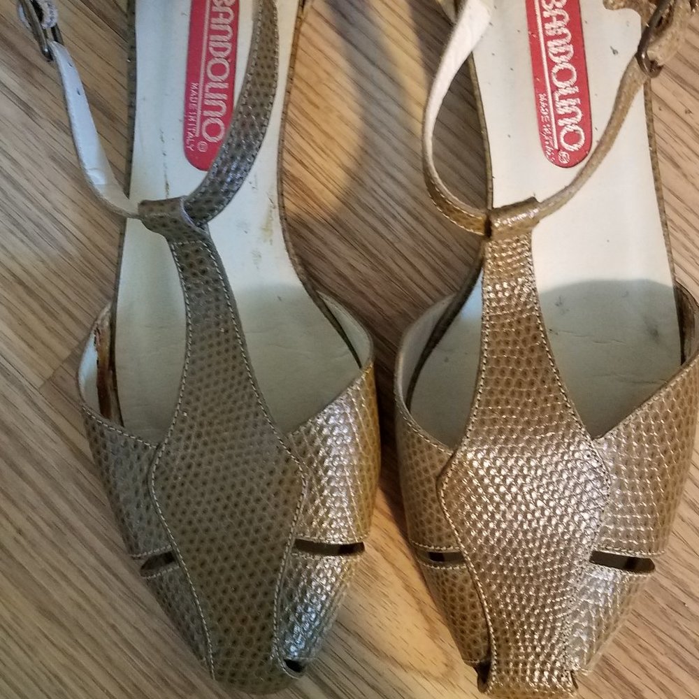 Bandolino T Strap Snakeskin Flats - Gem